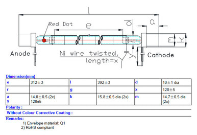 GG 9902 (H) UVC Xenon Flashlamp - Genesis Lamp