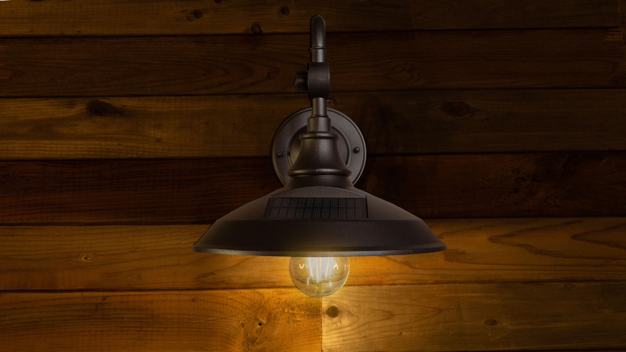 Solar Barn Light | Dark Bronze Rustic Solar Wall Light | Classy Caps