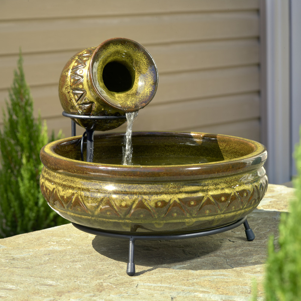Solar Powered Water Fountains | Solar Outdoor Garden | Battery Backup