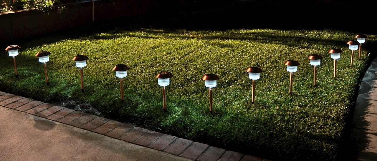 Copper Solar Hut Lights | Path - Walkway - Garden Set of 12 Belmont