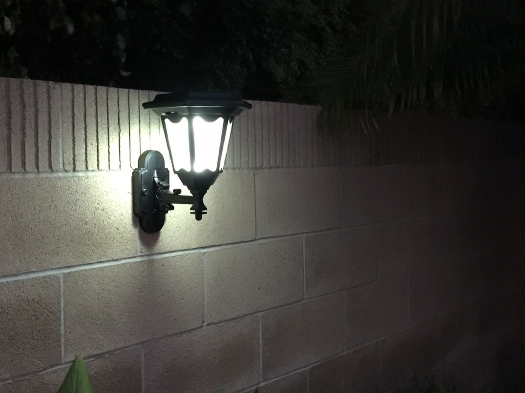 Solar Coach Lantern Wall Light | Black Aluminum | Frosted Glass