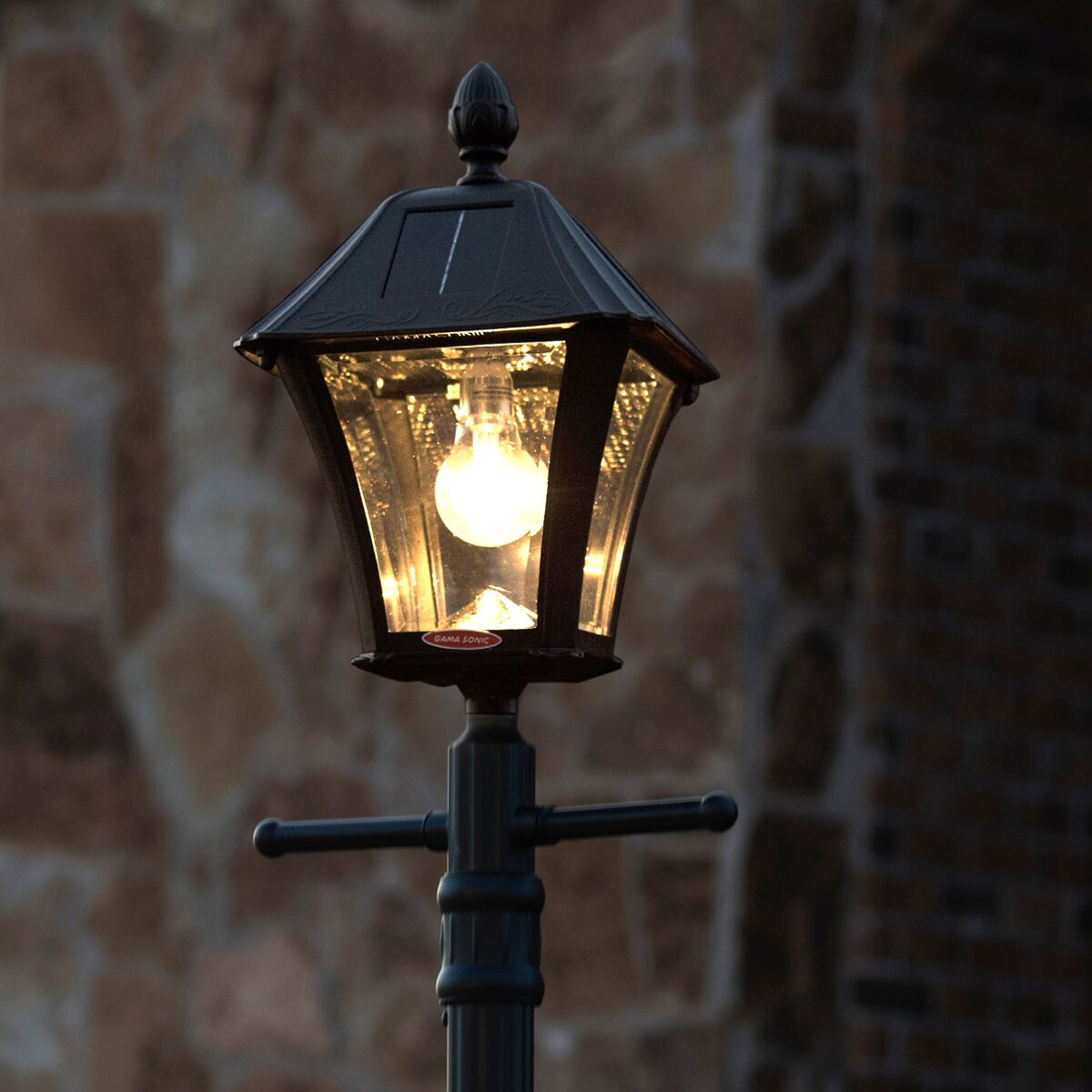 Solar Pole Light with Planter and EZ Anchor | Solar Coach Lantern