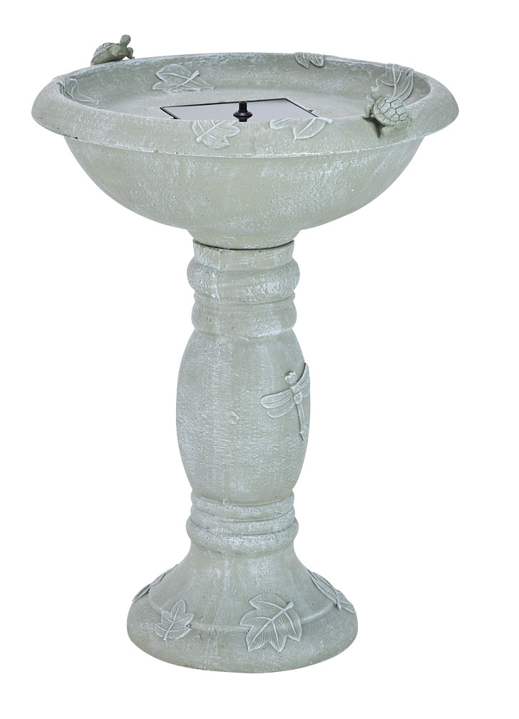 Solar Powered Water Fountain with Battery | Country Gardens Birdbath