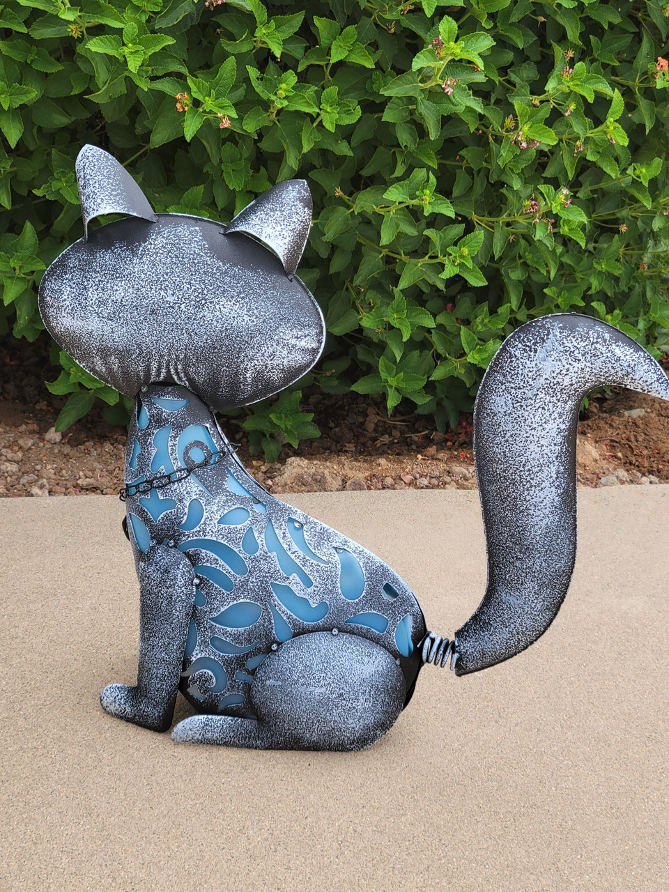 Cat Solar Light Statue | Solar Animal Garden Light 15" Metal