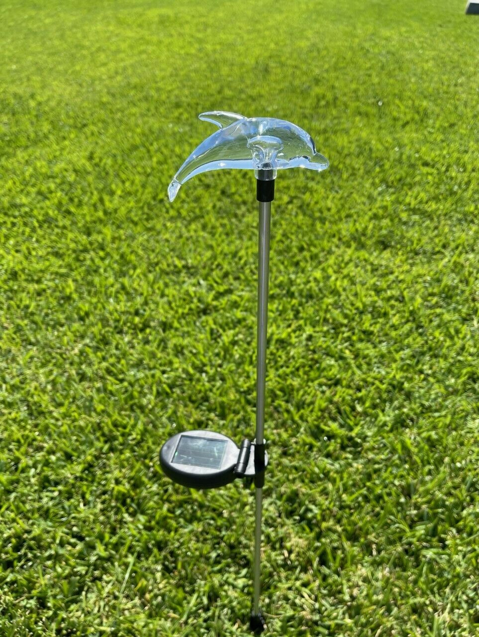 Dolphin Color Changing Solar Lights | Set of 2 Solar Coastal Lights