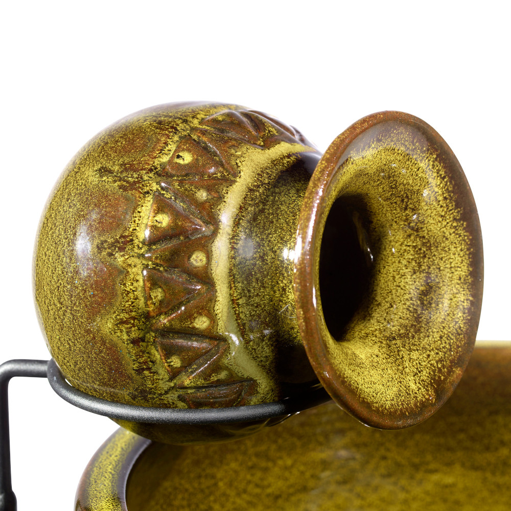 Cairo Ceramic Solar Water Fountain | Small Daytime Smart Solar