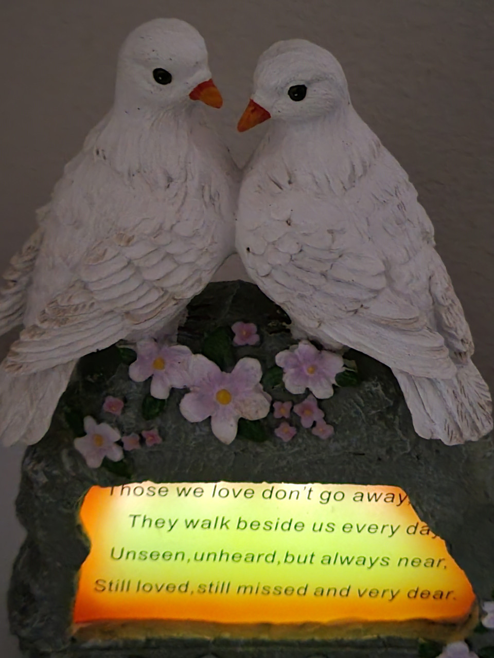 Doves Solar Memorial Stone | Those We Love Don't Go Away Poem
