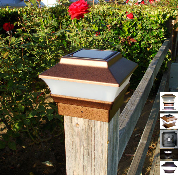 Copper Solar Post Lights Bellevue CCPL7518CP Copper 7" Wide LED Solar