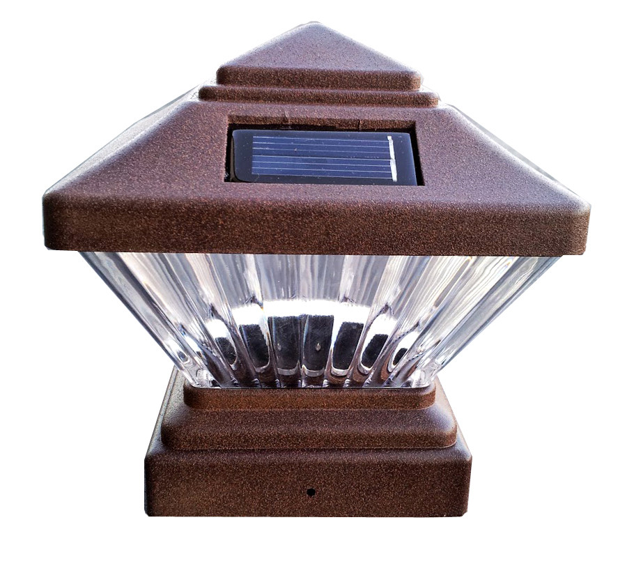 4x4 Solar Fence Post Cap Lights | Black - Copper - Bronze Set of 2