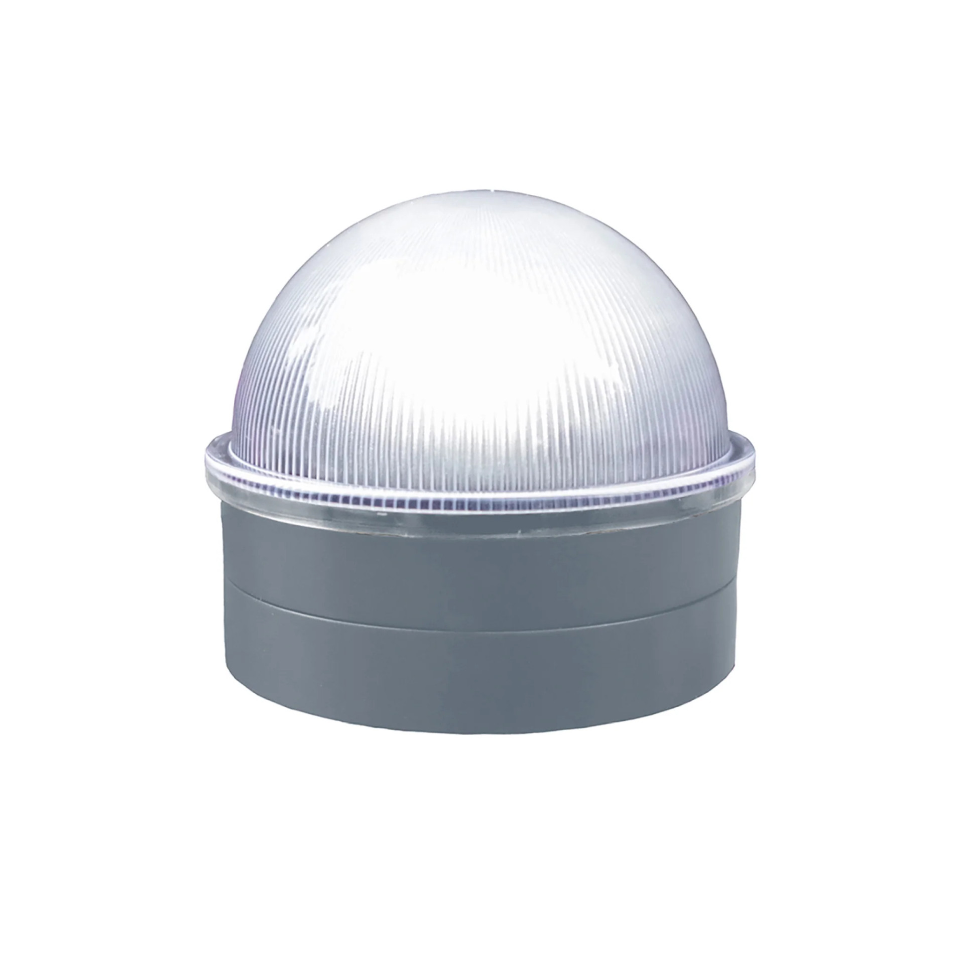 Solar Lights for Round Chain Link Fence Posts | Silver Set of 2