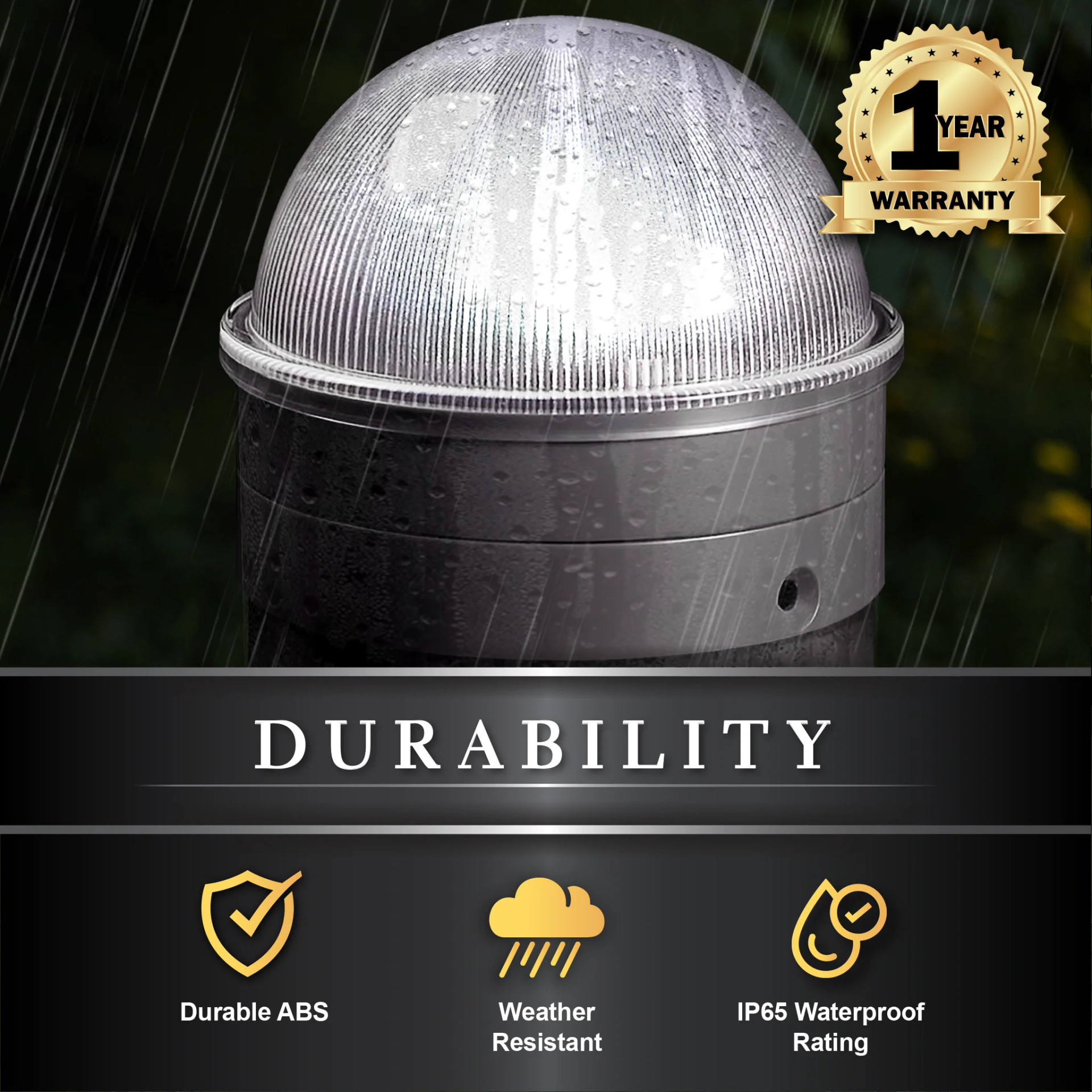 Solar Lights for Round Chain Link Fence Posts | Silver Set of 2