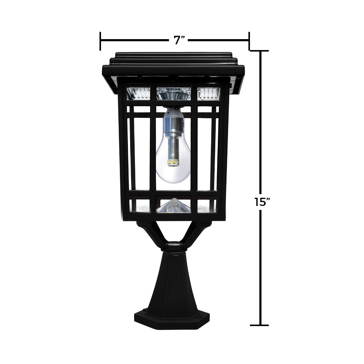 Solar Coach Lantern | Black Aluminum | 3 Mounting Options