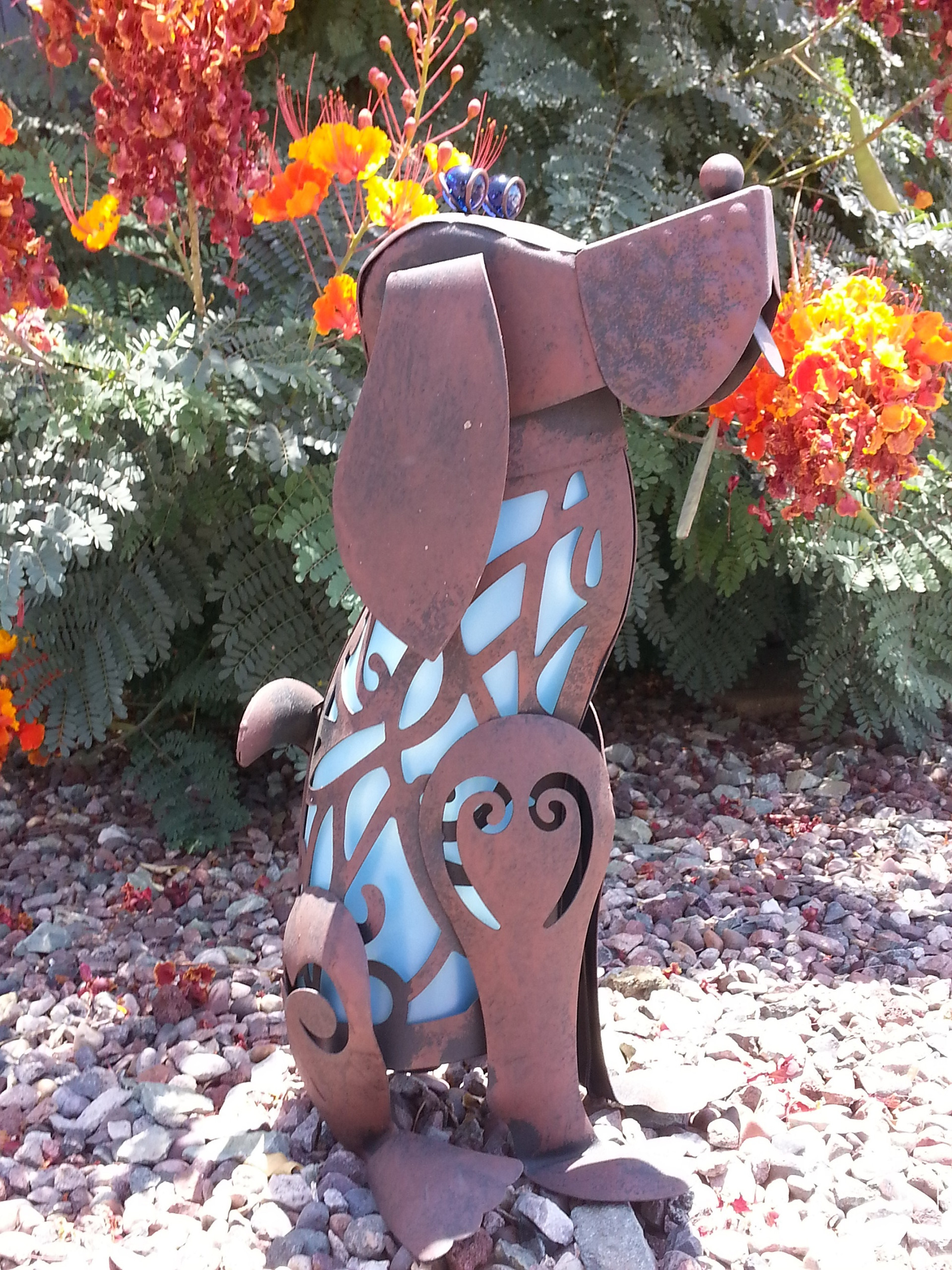 Black Lab Puppy Solar Dog Statue Light - Animal Solar Garden Lights