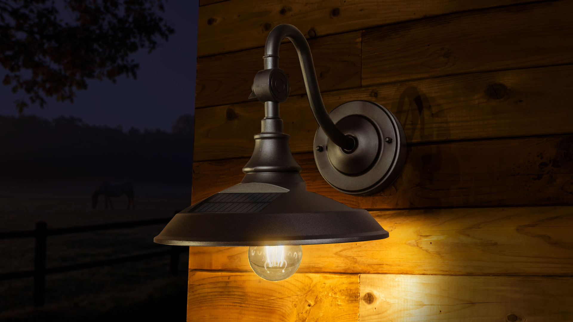 Barn Solar Light | Dark Bronze Rustic Solar Wall Light | Classy Caps