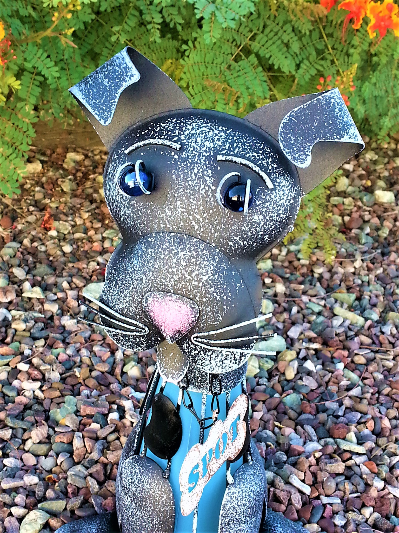 Schnauzer Metal Solar Dog Light | Solar Animal Garden Light | 18 Inch