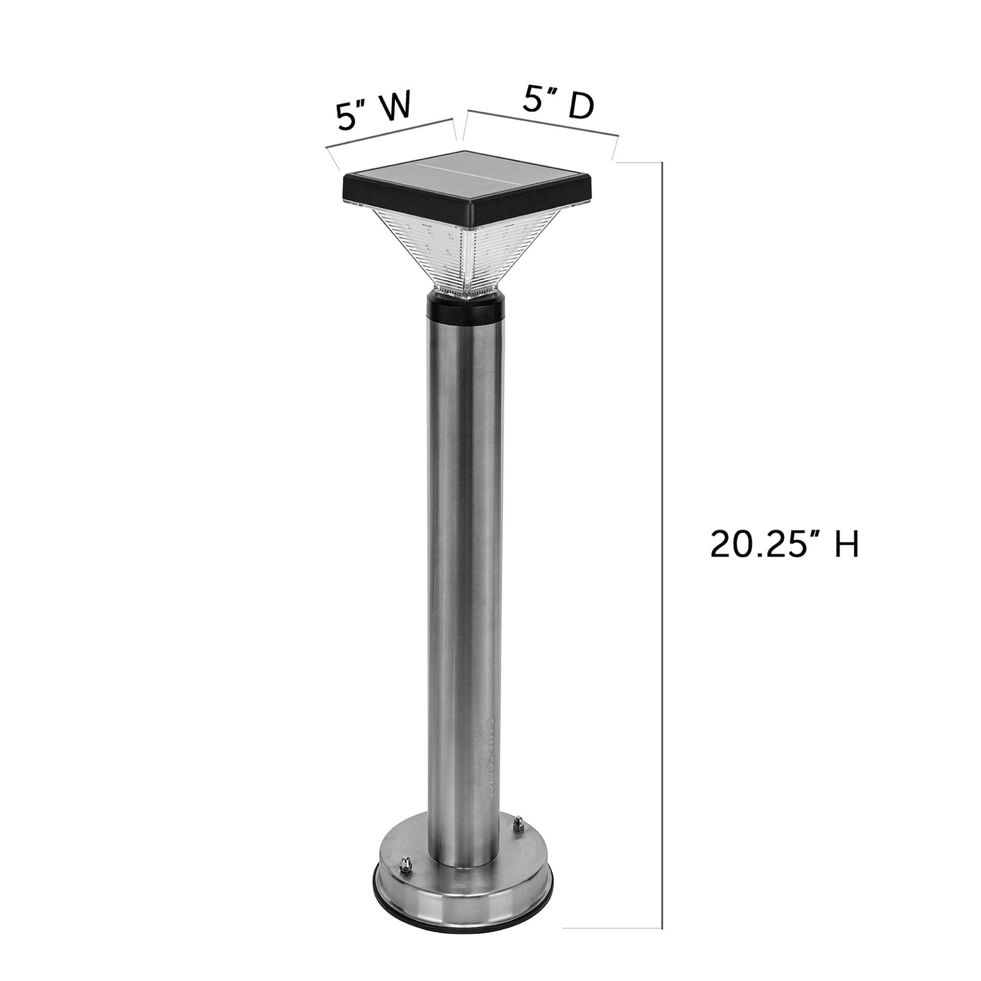 Bollard Solar Path Light | Stainless Steel | 50 Lumen 2 Night Duration