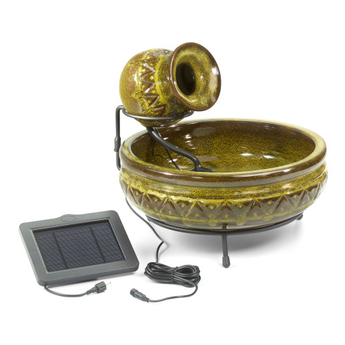 Cairo Ceramic Solar Water Fountain | Small Daytime Smart Solar