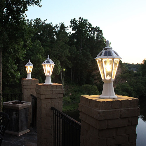 White Solar Coach Lantern | 3 Mounting Options | Coastal Approved