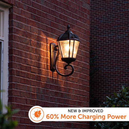 Wall Mount Solar Carriage Light | Brushed Bronze Royal Lantern