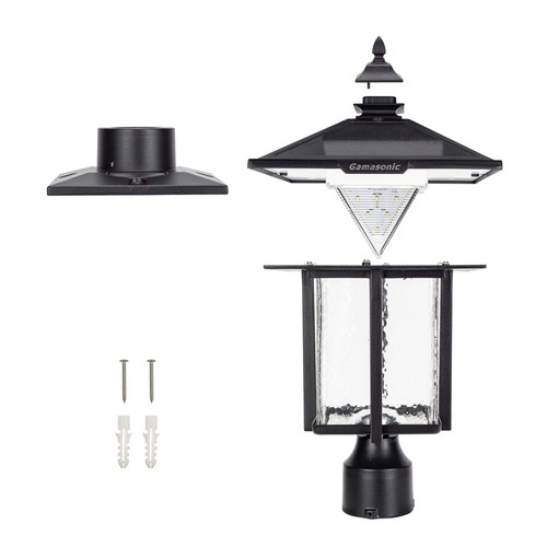 Black Solar Coach Light | 3" Fitter & Flat Mount | Newest Technology