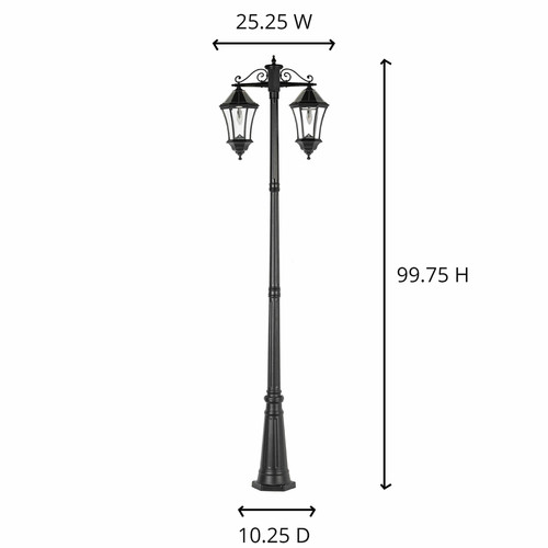 Solar Pole Yard Light | Victorian Double Coach Solar Lanterns 8.25 FT