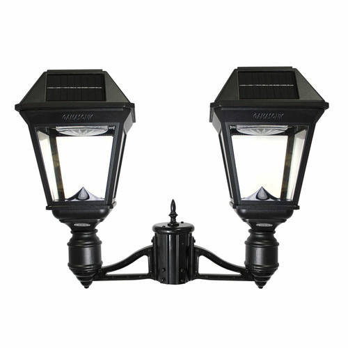 Commercial Solar Post Light | Double Coach Lanterns | 600 Lumens