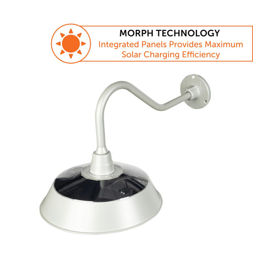 Solar Gooseneck Barn Light | Quality Galvanized Finish | Wall Mount
