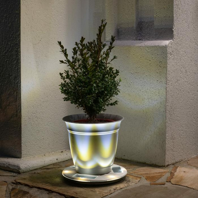 Flower Solar Lights | Solar Lamp Post Light with Planter