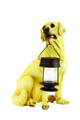 Black Lab Puppy Solar Dog Statue Light - Animal Solar Garden Lights