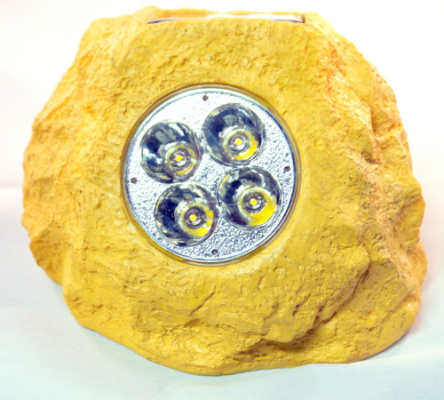 Solar Powered Rock Lights for Yard and Landscape, Sandstone Set of 4