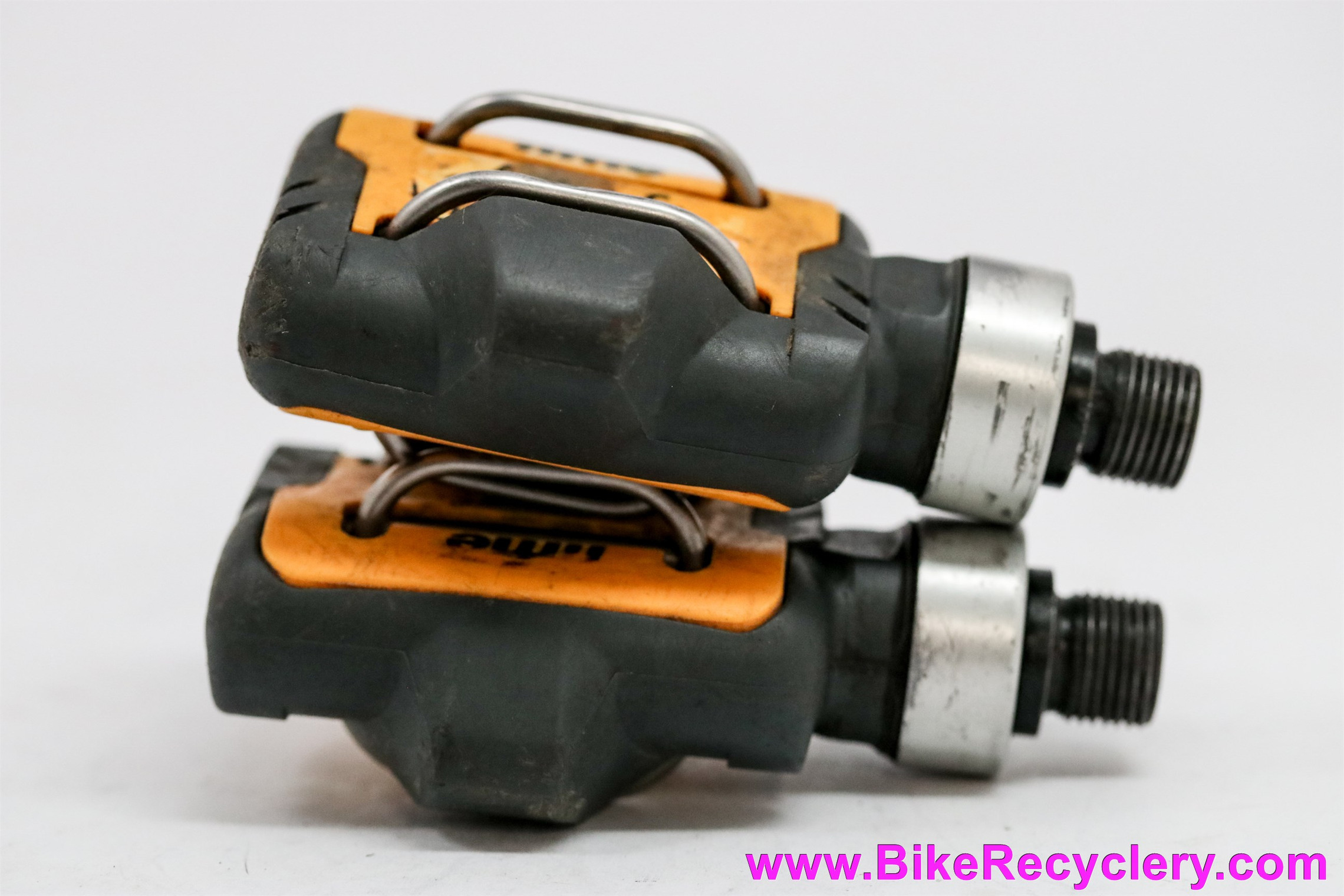 Time ATAC Clipless Pedals: Yellow/Grey/Silver (EXC+) - Bike Recyclery