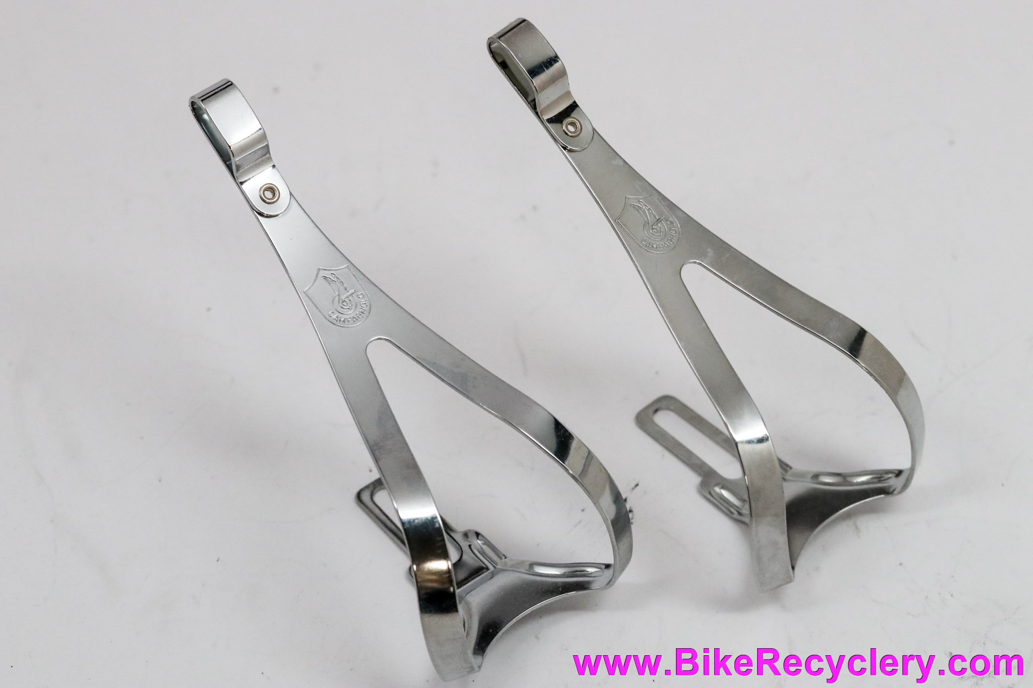 NOS Campagnolo Aero Toe Clips: Small(?) - Chrome - Shield Logo - C ...