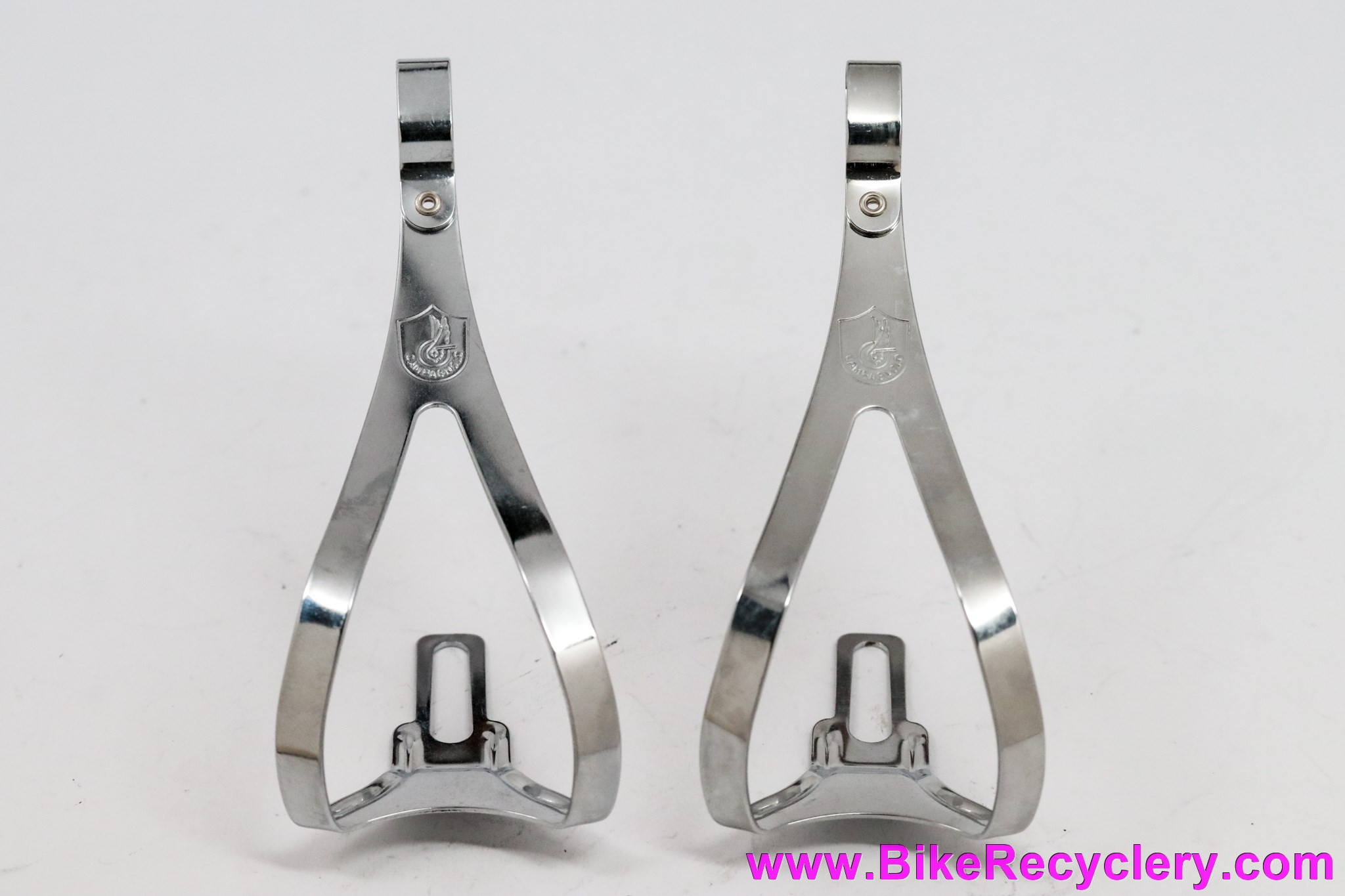 NOS Campagnolo Aero Toe Clips: Small(?) - Chrome - Shield Logo - C ...