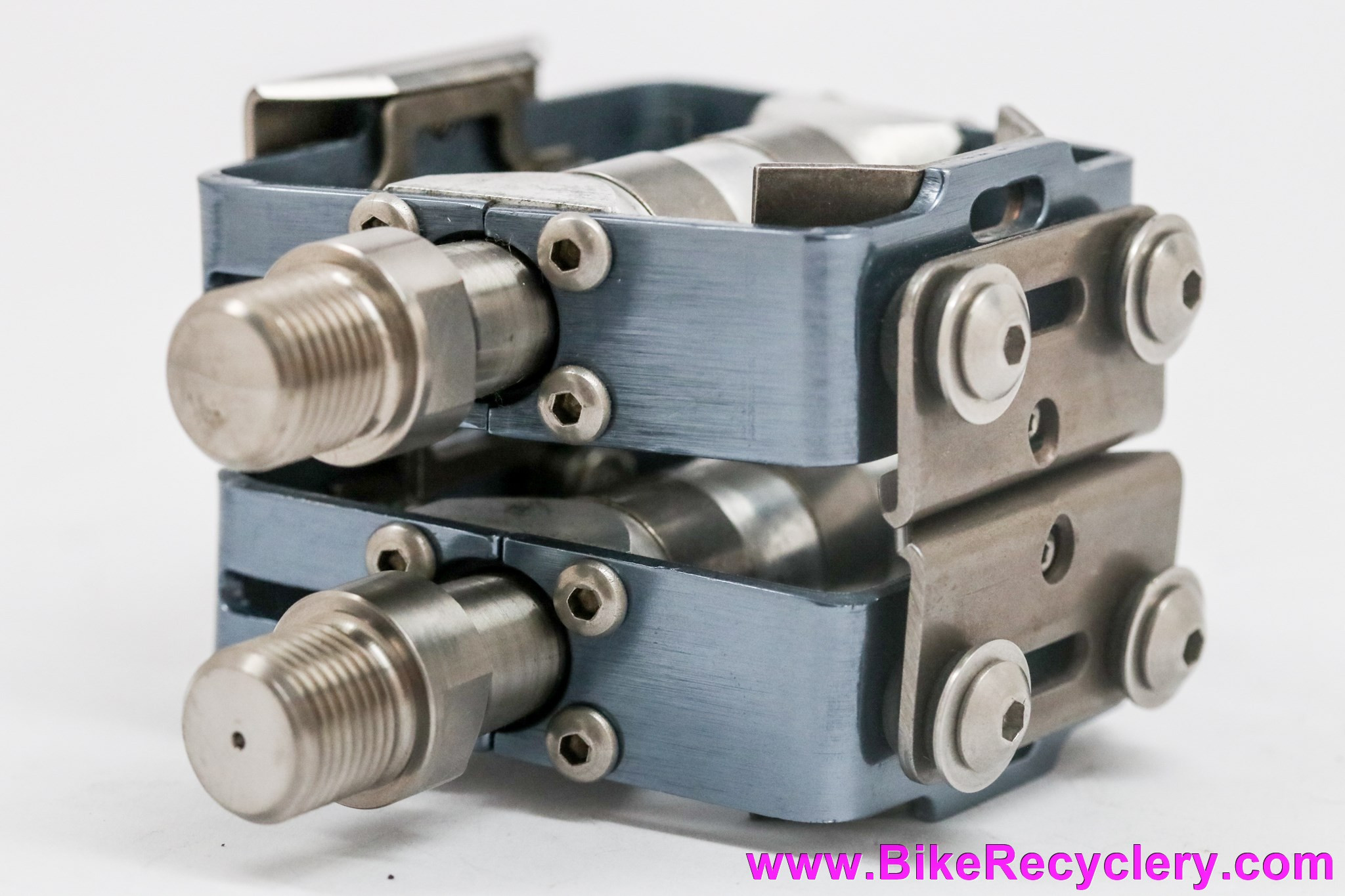 NOS Grafton Speed Traps Cross Pedals: Titanium - Blue Graphite Ano ...