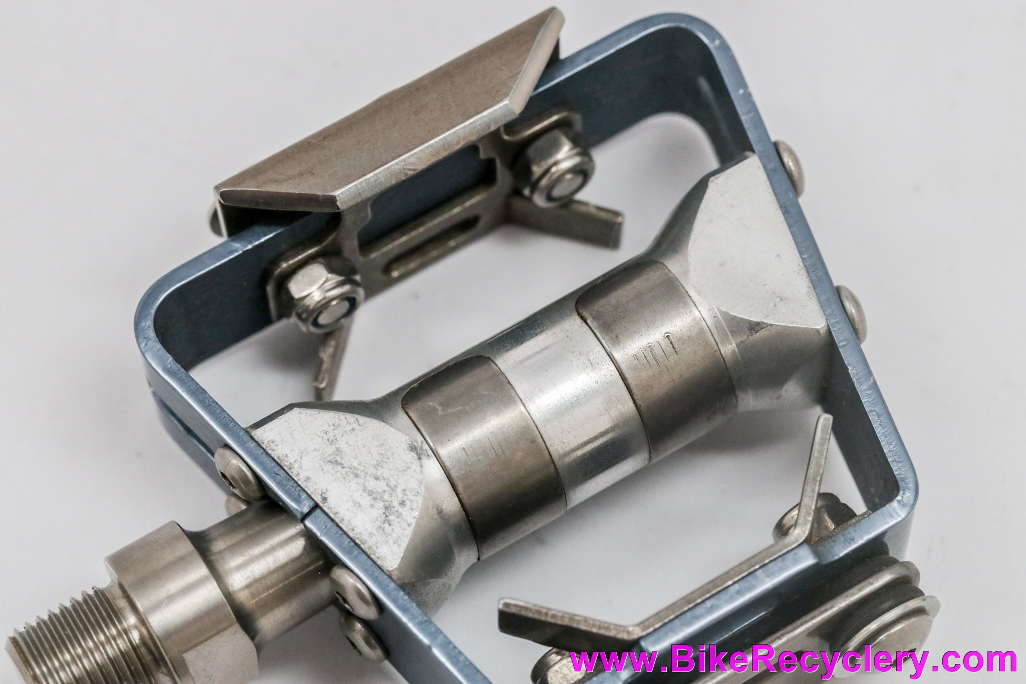 NOS Grafton Speed Traps Cross Pedals: Titanium - Blue Graphite Ano ...