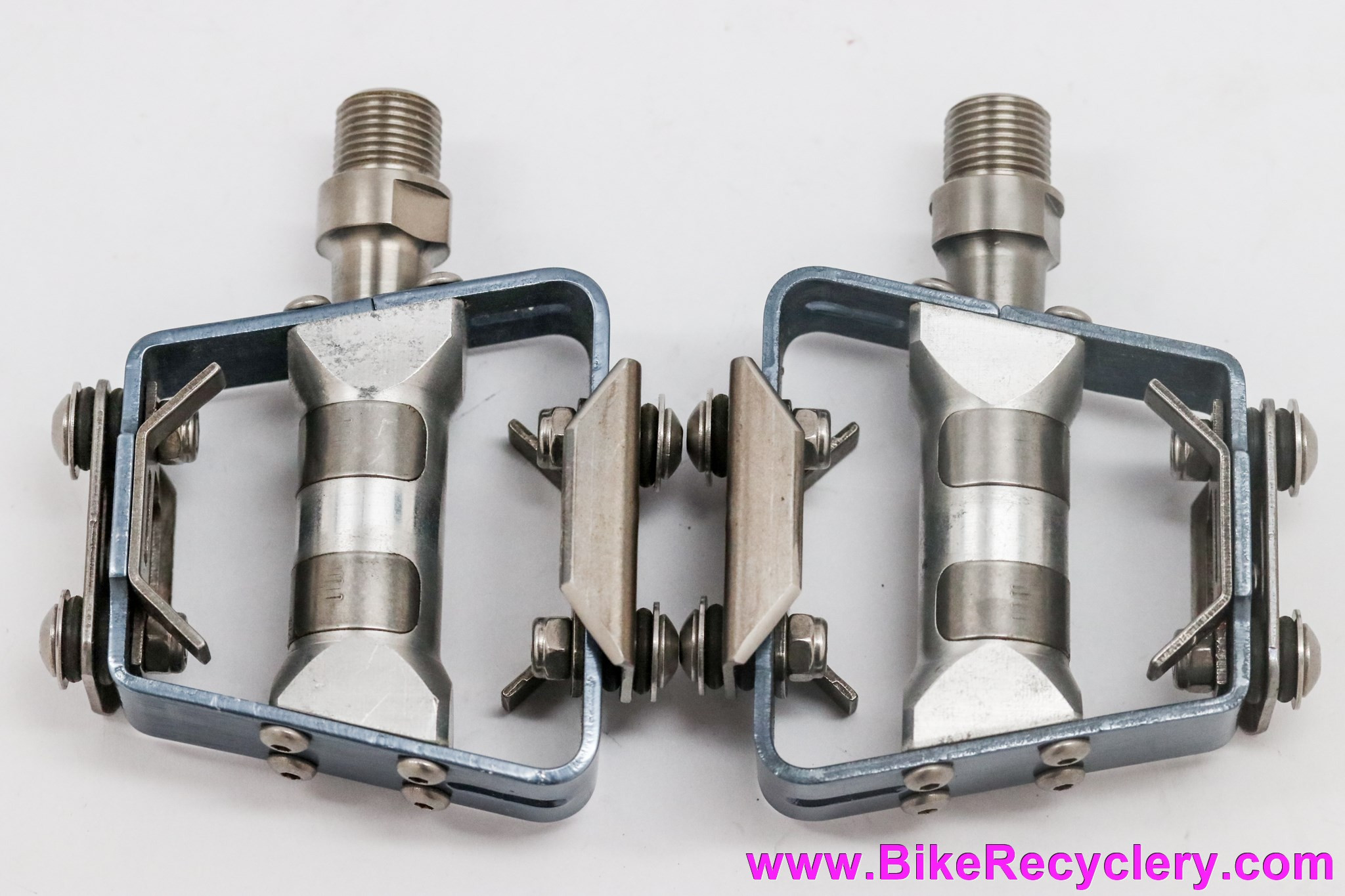 NOS Grafton Speed Traps Cross Pedals: Titanium - Blue Graphite Ano ...