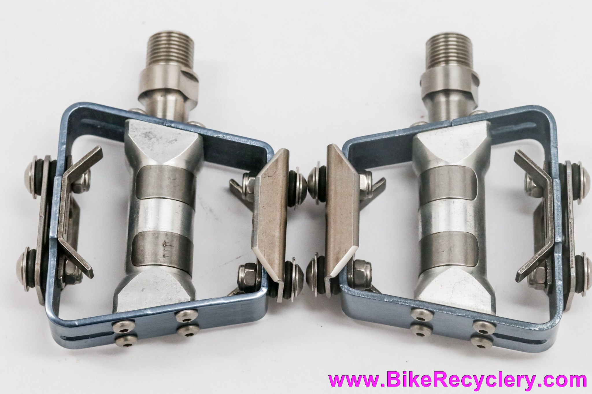 NOS Grafton Speed Traps Cross Pedals: Titanium - Blue Graphite Ano ...