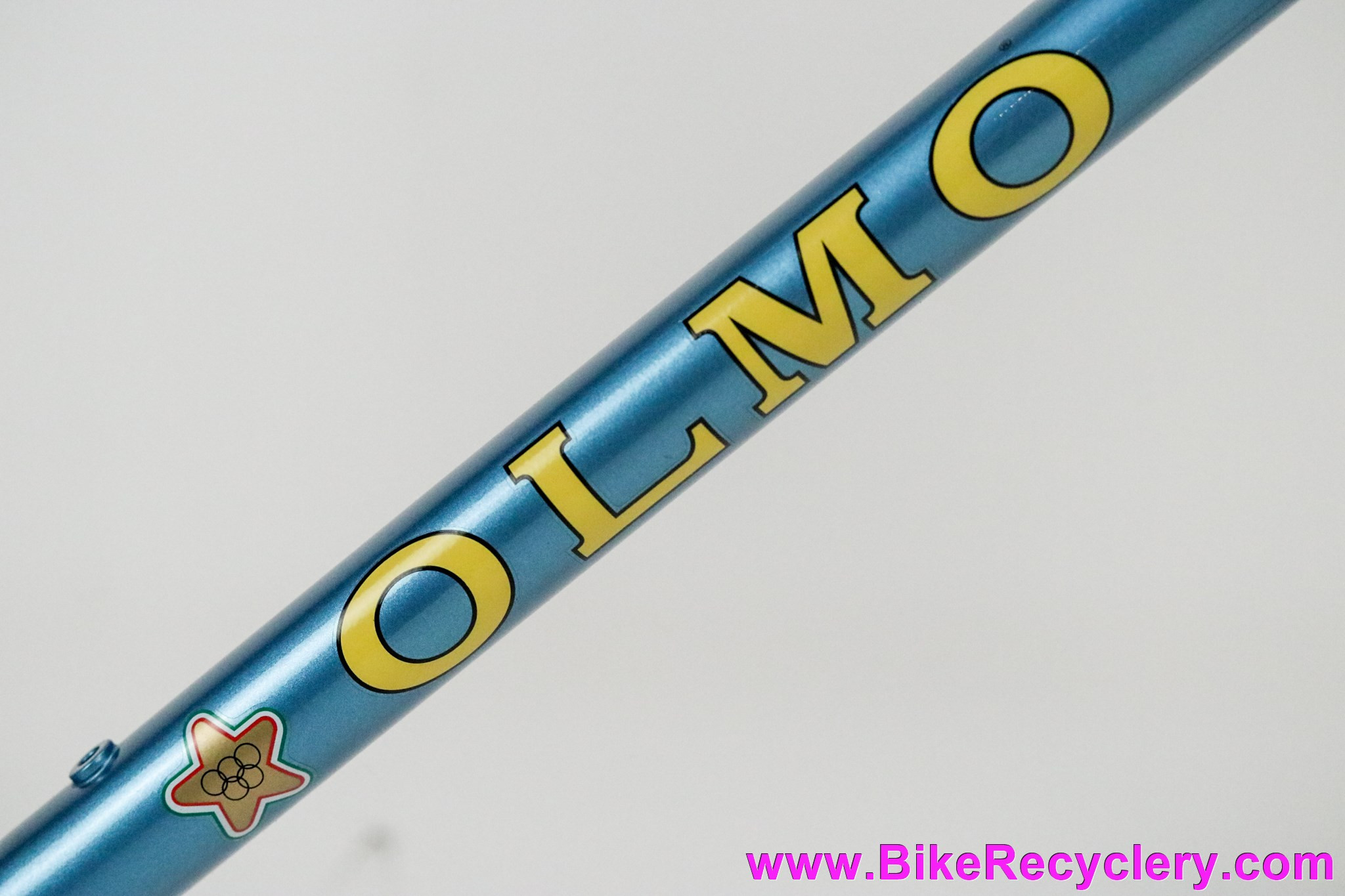 NOS 1975 OLMO Competition Frameset: 56cm - Unrestored Blue w/ Yellow ...