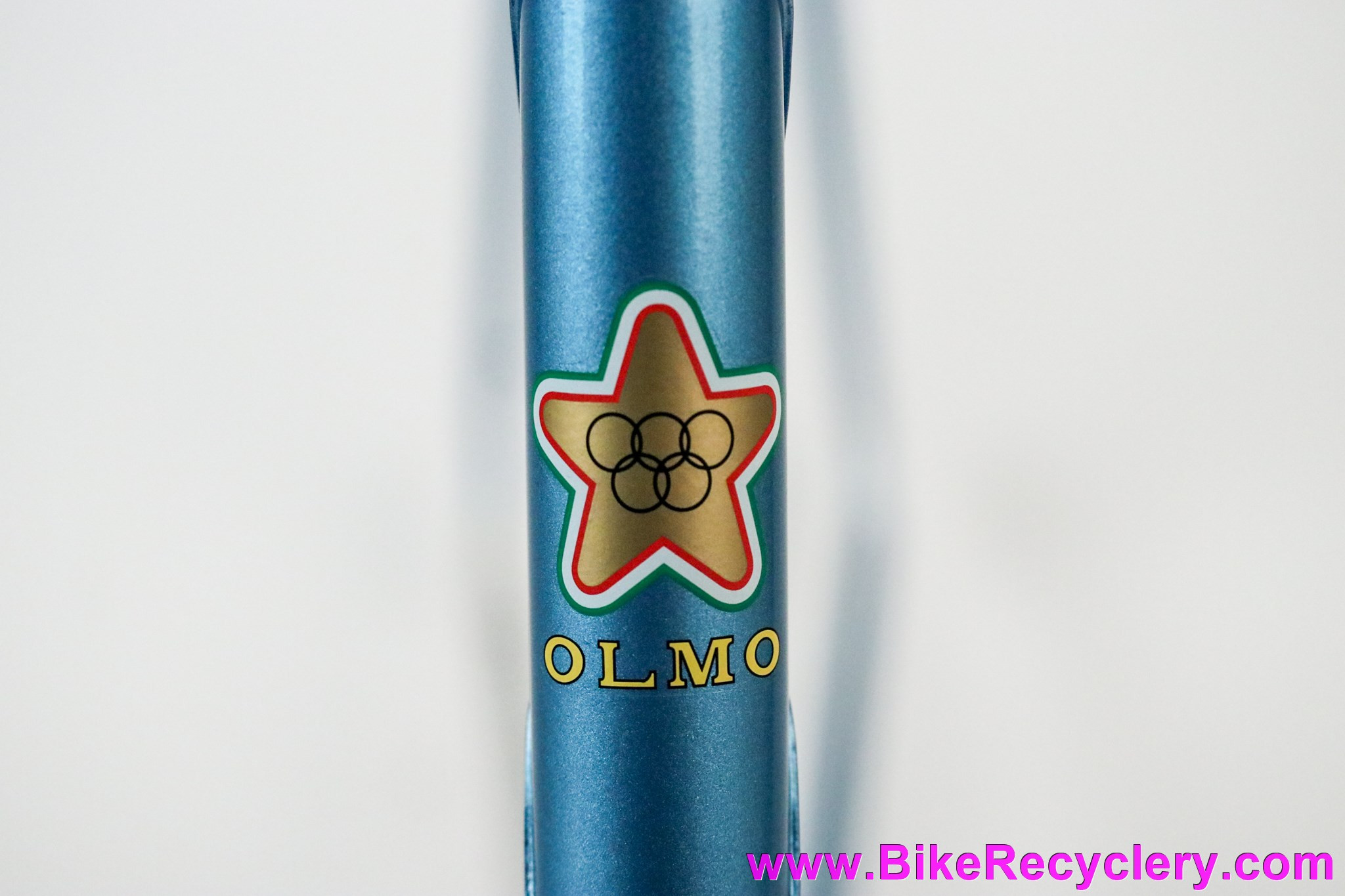 NOS 1975 OLMO Competition Frameset: 56cm - Unrestored Blue w/ Yellow ...