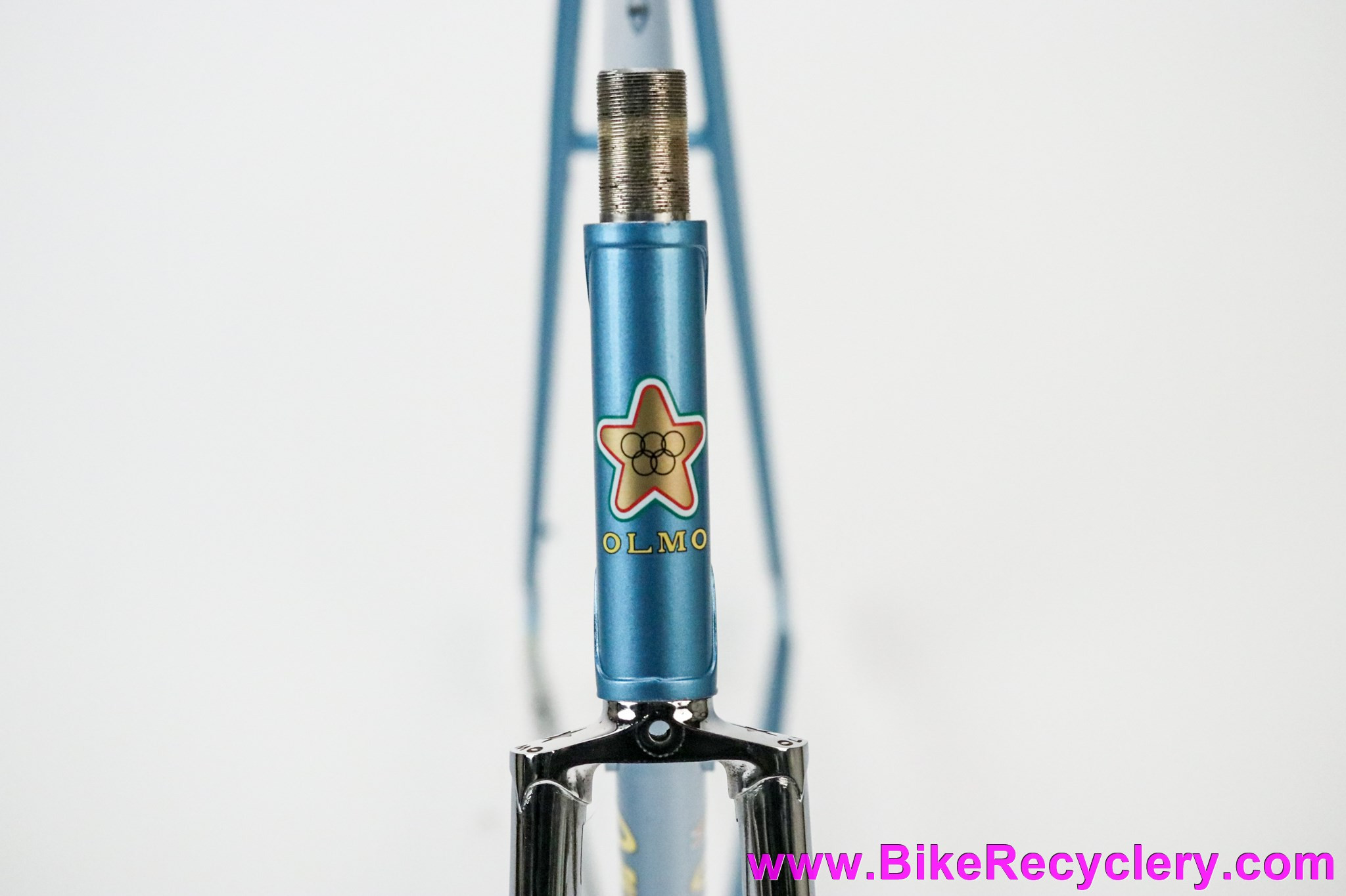 NOS 1975 OLMO Competition Frameset: 56cm - Unrestored Blue w/ Yellow ...