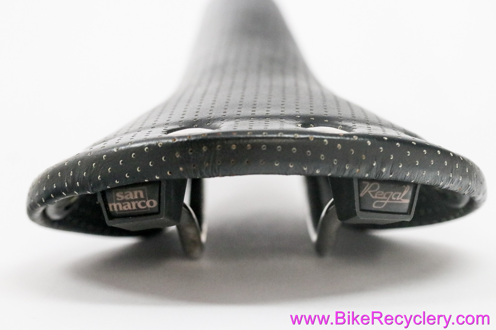 San Marco Regal Saddle: Black Perforated Leather - Nickel Rivets (New ...