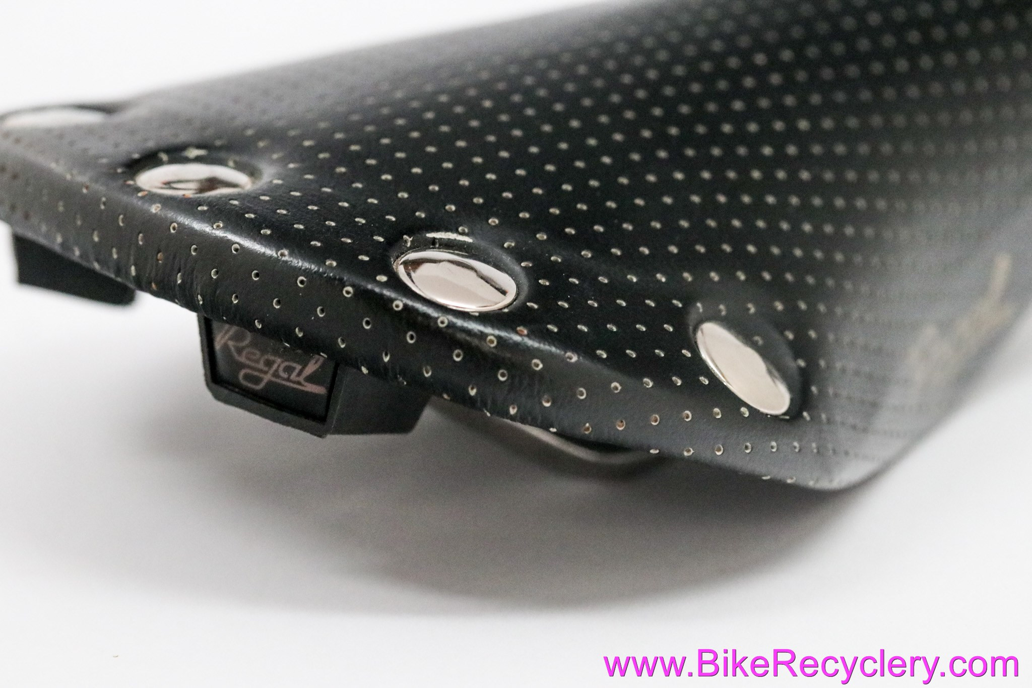 San Marco Regal Saddle: Black Perforated Leather - Nickel Rivets (New ...