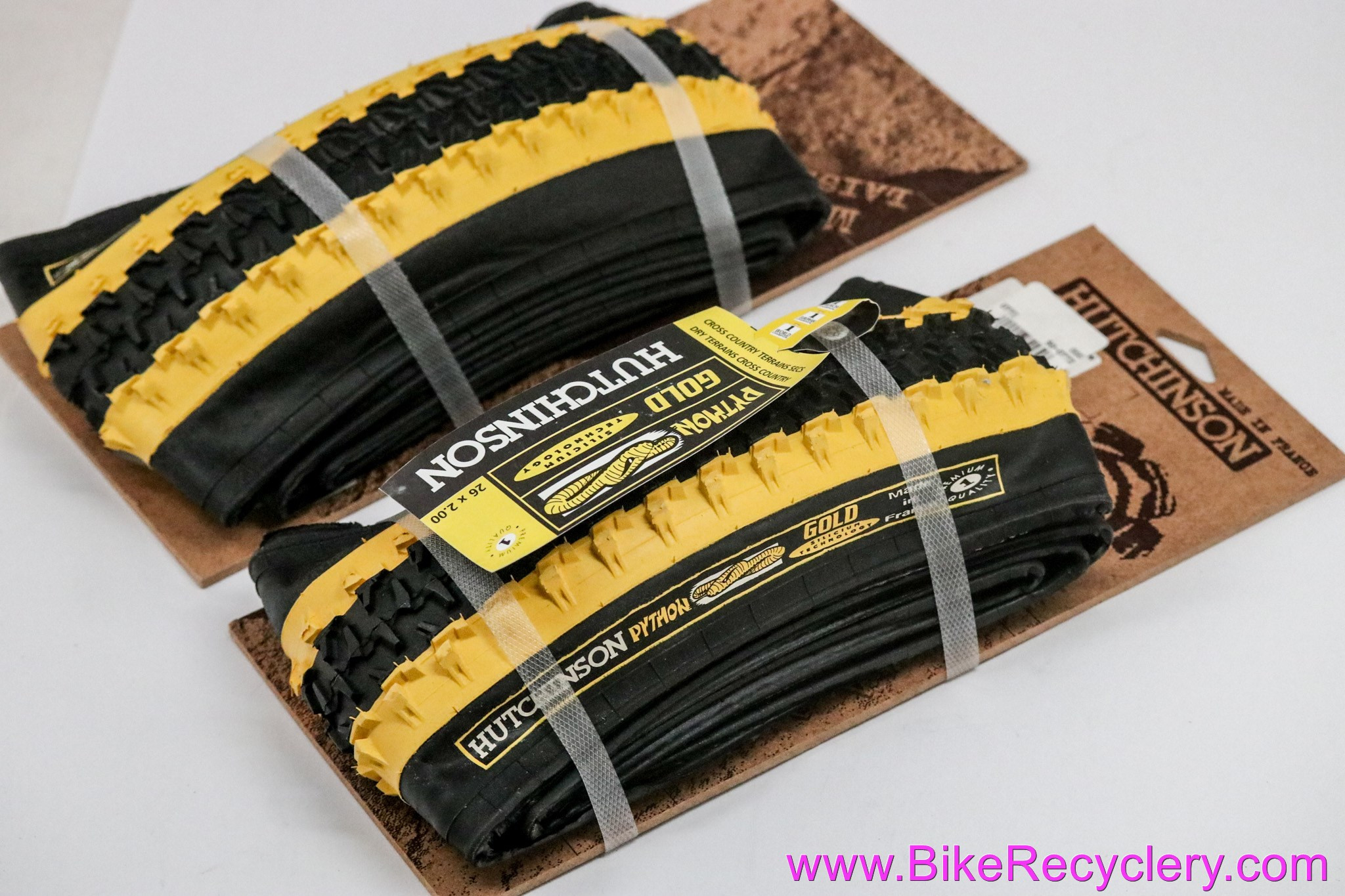 NIB/NOS Hutchinson Python Gold MTB Tires: 26" x 2.0" - Yellow/Black ...
