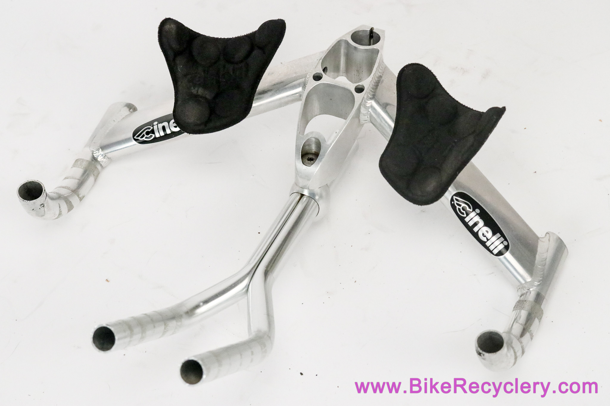 Cinelli Angel TT Aerobars: Alter Stem - 1" x 42cm - Silver Vintage 1990 ...