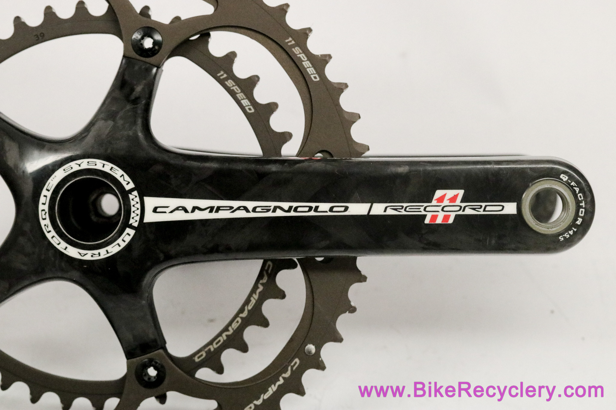 Campagnolo Record 11s Ultra Torque Crankset: 172.5mm x 53/39t - BSA BB ...
