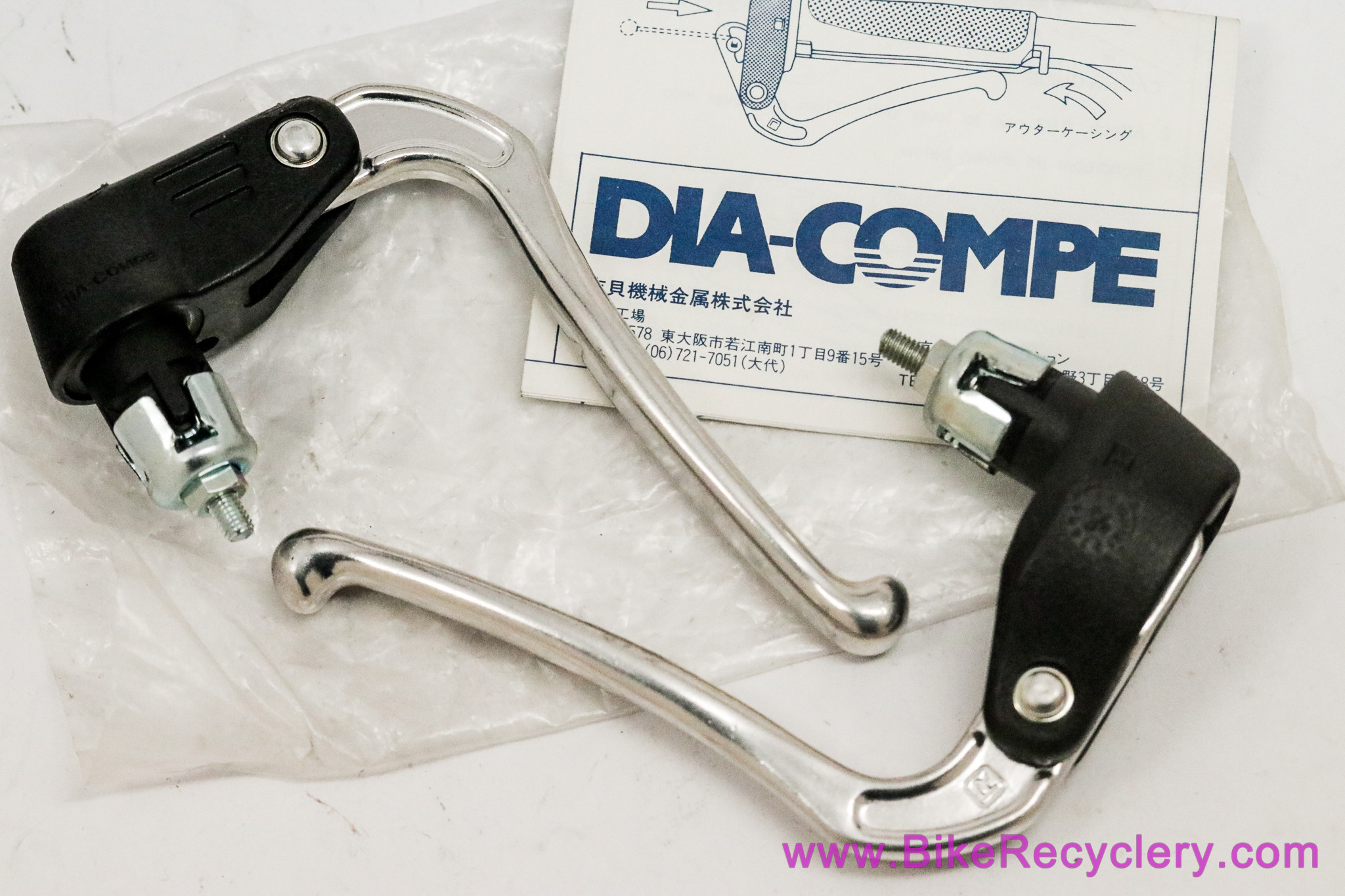 NIB/NOS Dia-Compe 188 TT / Tri Reverse Brake Levers: Black / Silver ...