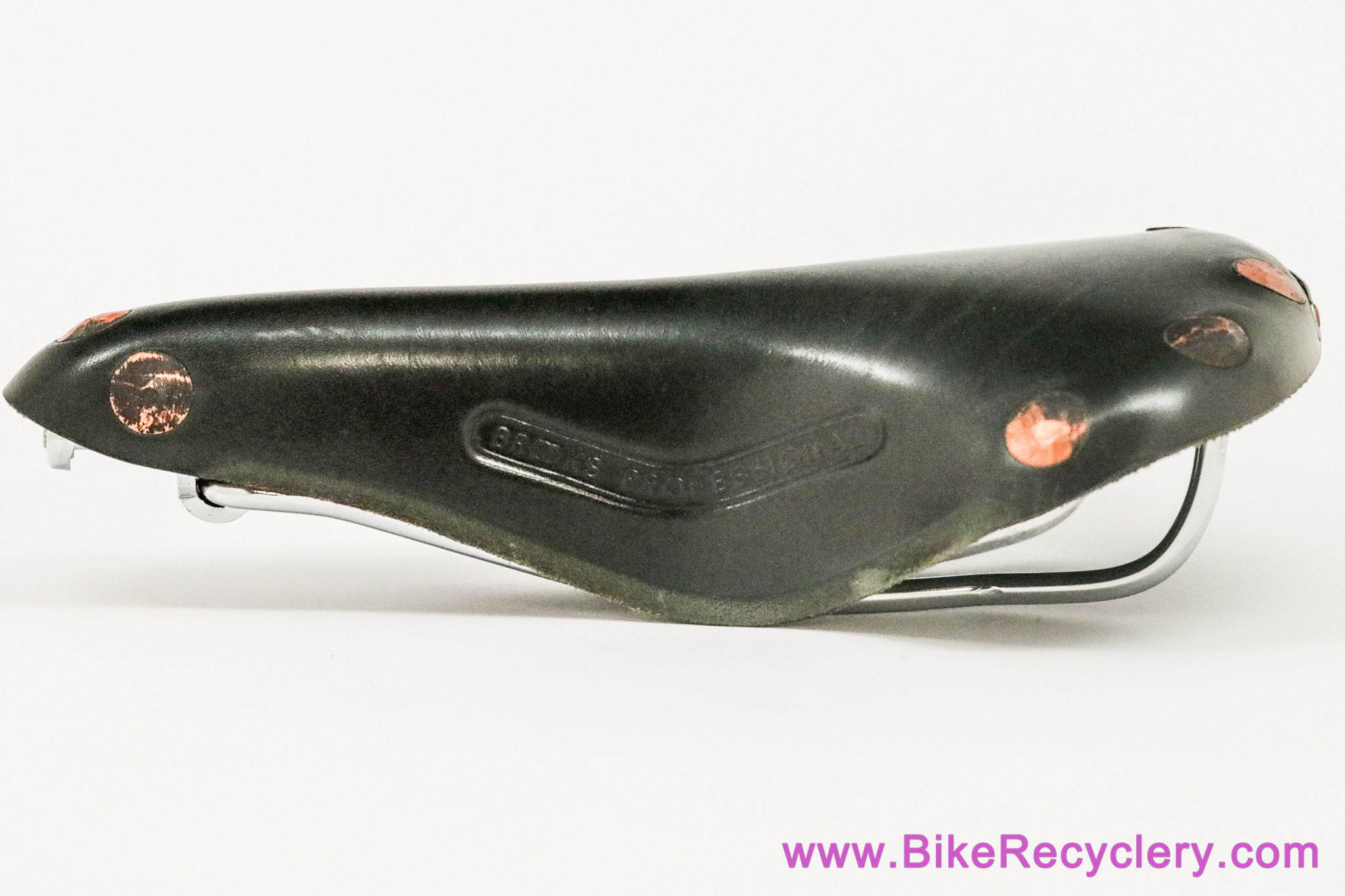 Brooks Team Pro Special Leather Saddle: Large Copper Rivets - Chrome ...