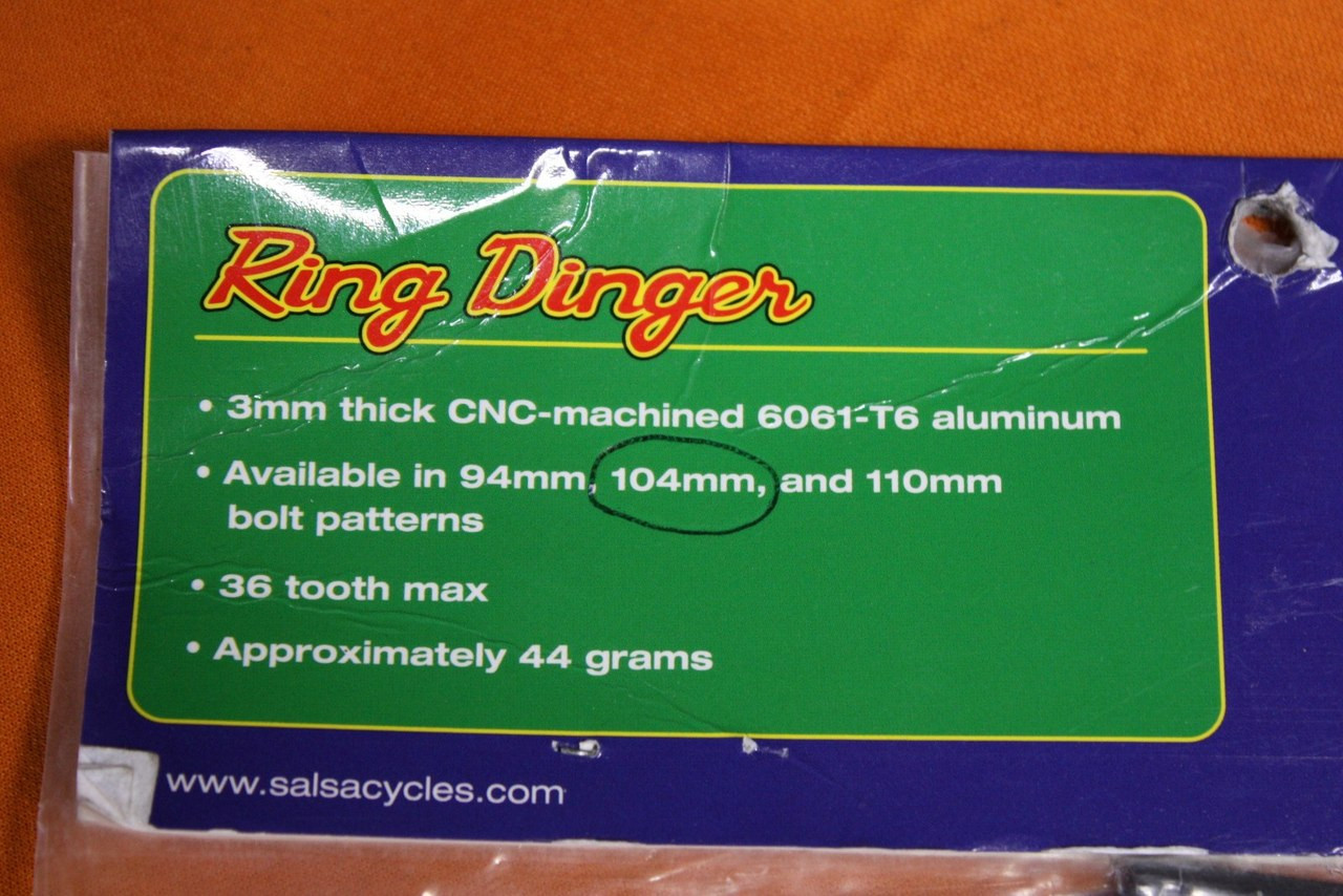Salsa Ring Dinger Bash Guard: 104 x 44t 4-bolt - Bike Recyclery
