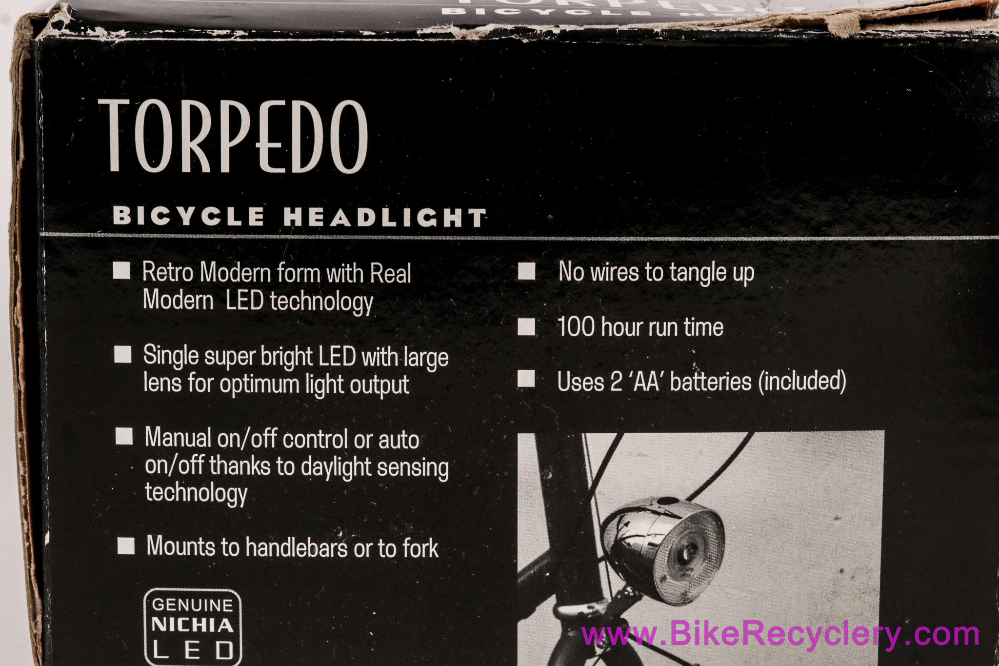 Soma Light Torpedo Retro Front Headlamp: LED - AA Battery (NEW)