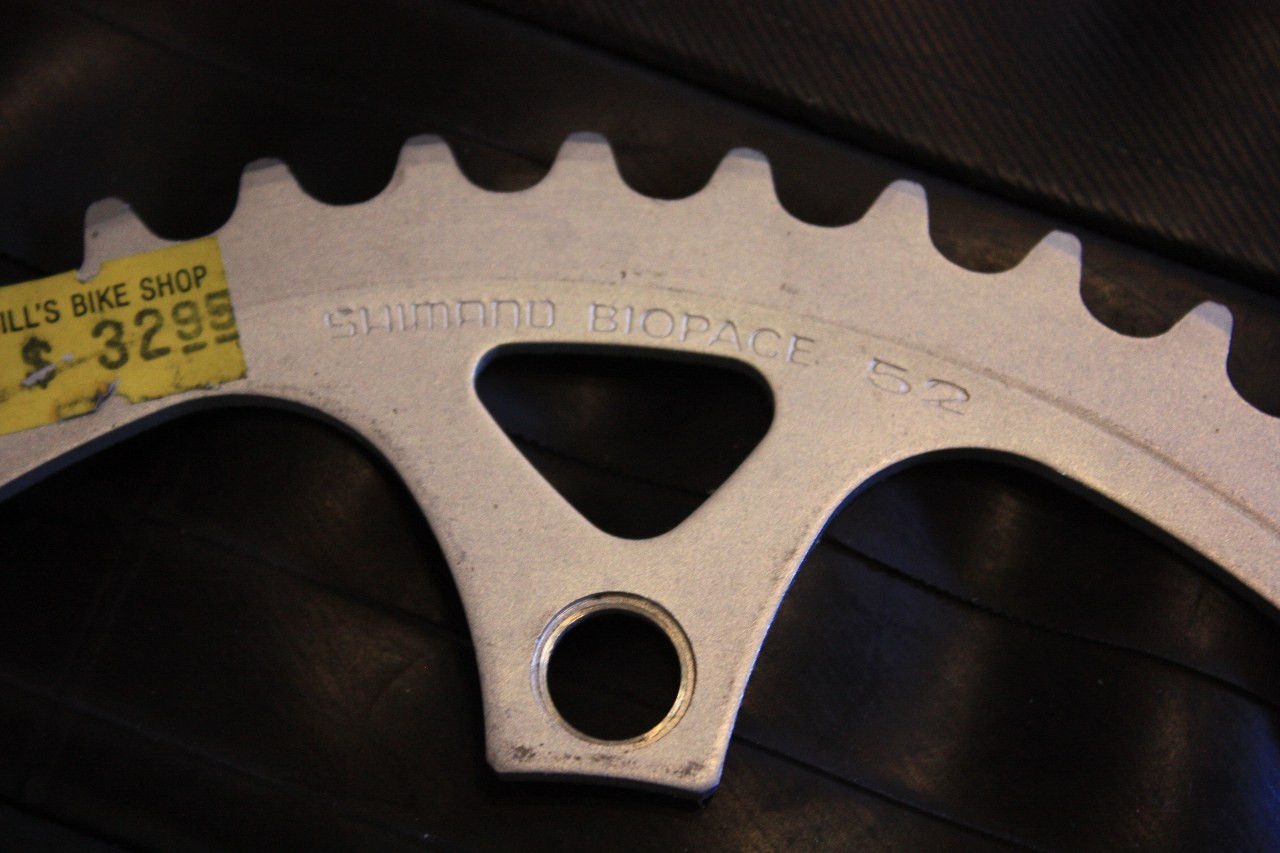 NOS Shimano BioPace Chainring 52t, 130 BCD, Light Gray - Bike Recyclery